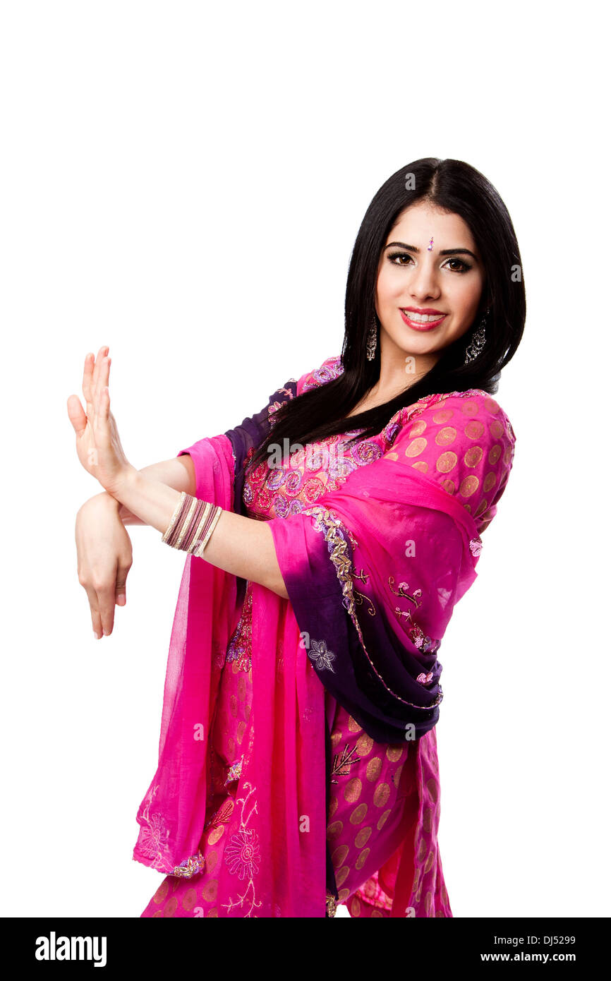 Happy smiling Indian Hindu woman Stock Photo - Alamy