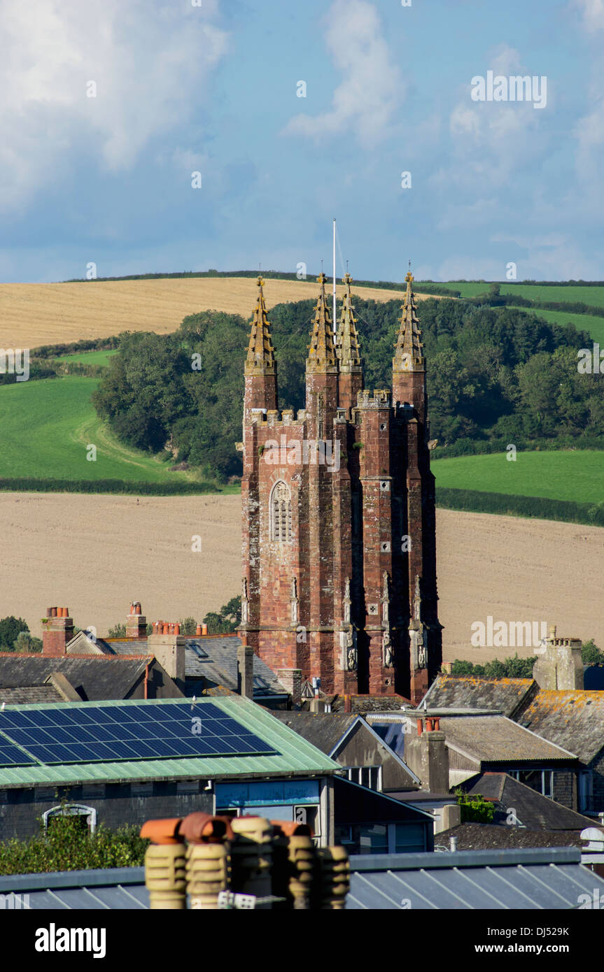 Totnes Town Church Tower; Devon, England Stock Photo - Alamy