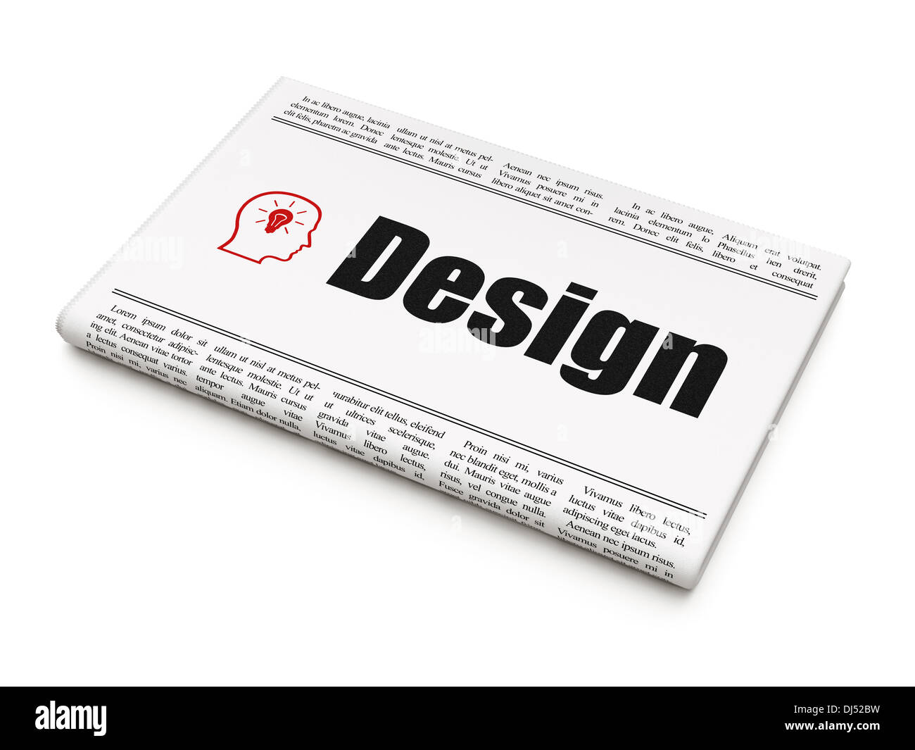 Advertising concept: newspaper with Design and Head Lightbulb Stock ...