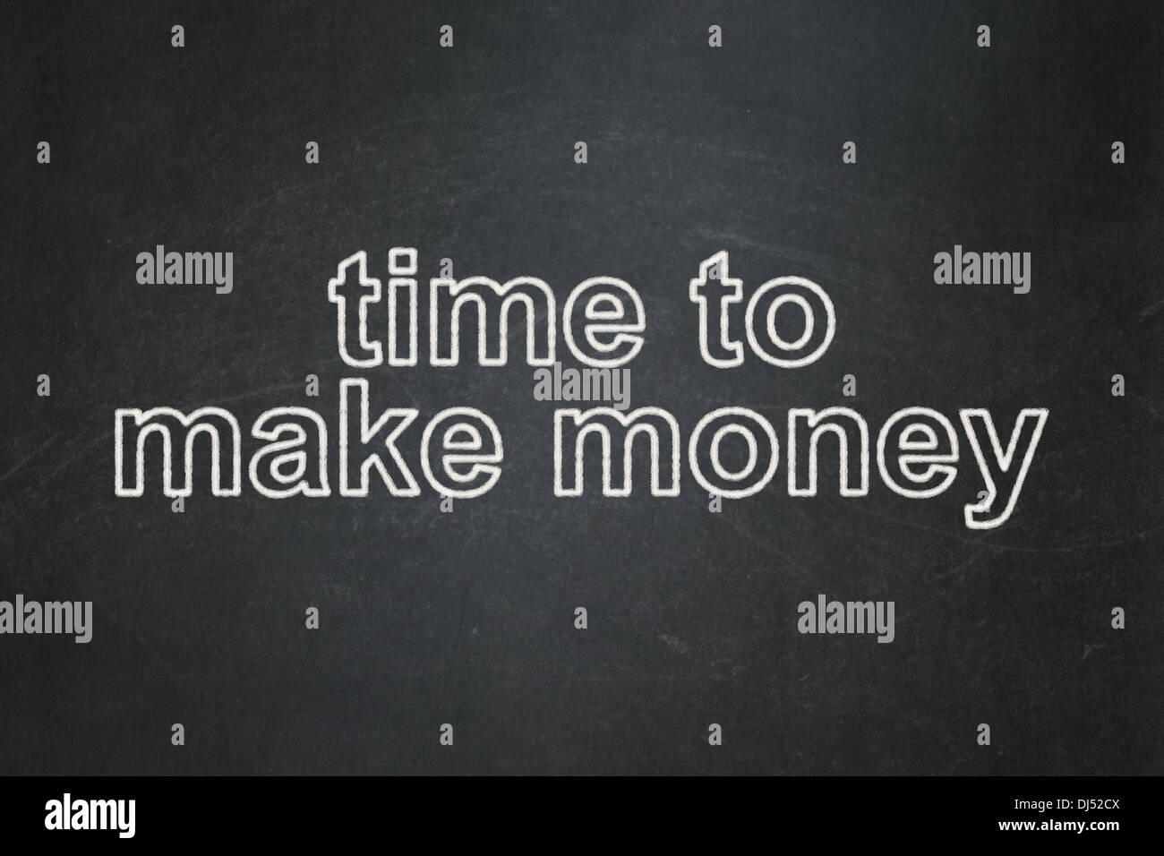 Timeline concept: Time to Make money on chalkboard background Stock ...