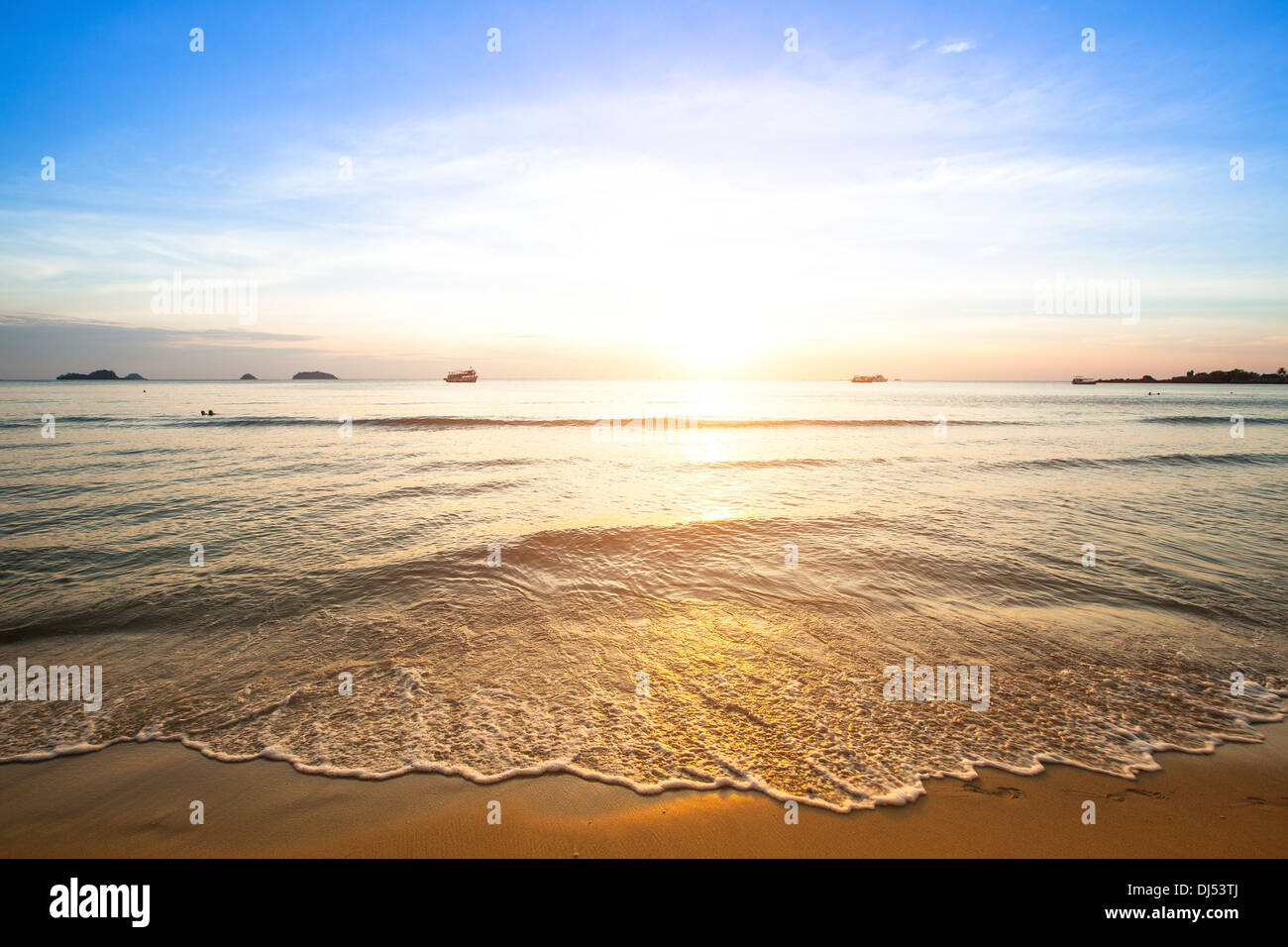 Beautiful sunset on coast of Siam Gulf Stock Photo - Alamy