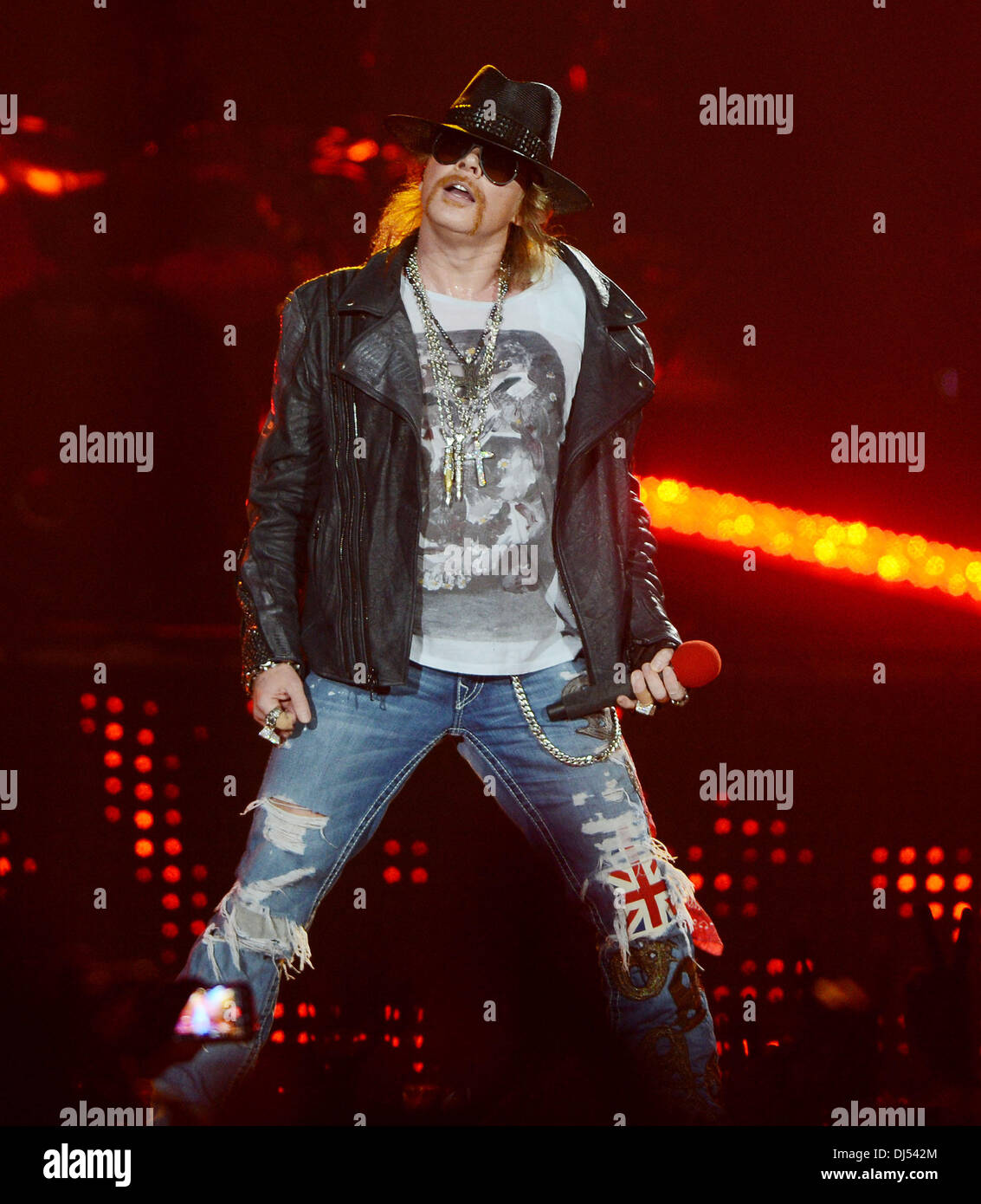 Axl Rose of Guns' N' Roses performing at the O2 Arena. London, England ...