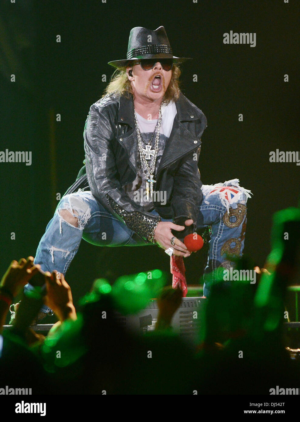 Axl Rose of Guns' N' Roses performing at the O2 Arena. London, England ...