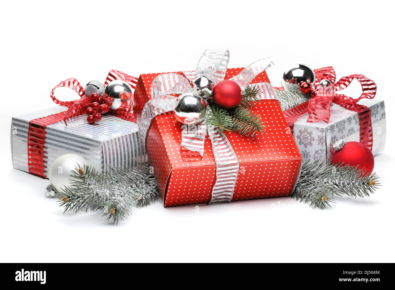 Red festive box Cut Out Stock Images & Pictures - Alamy