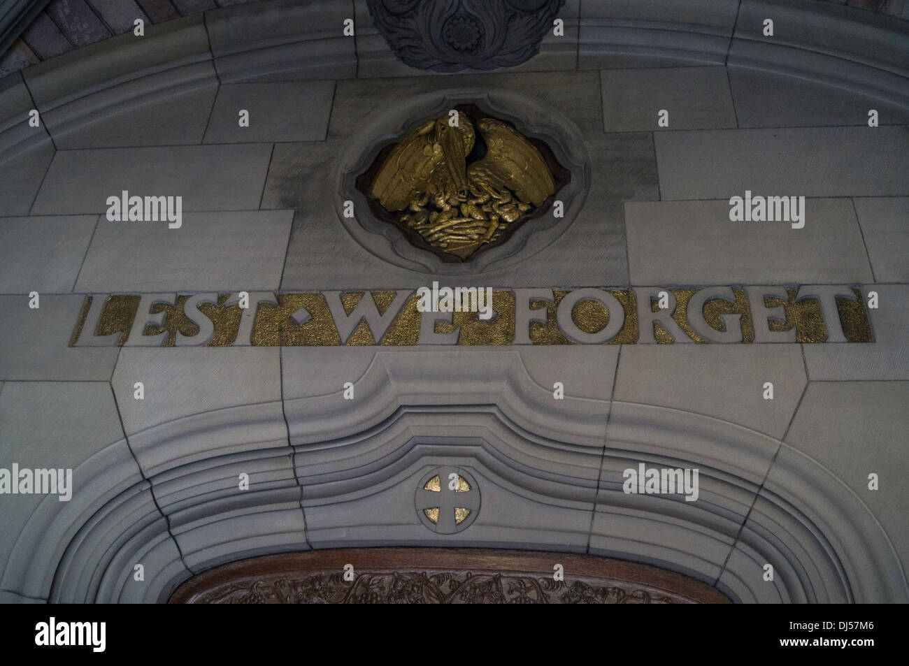 Inscription on doorway of Scottish National War memorial inside ...