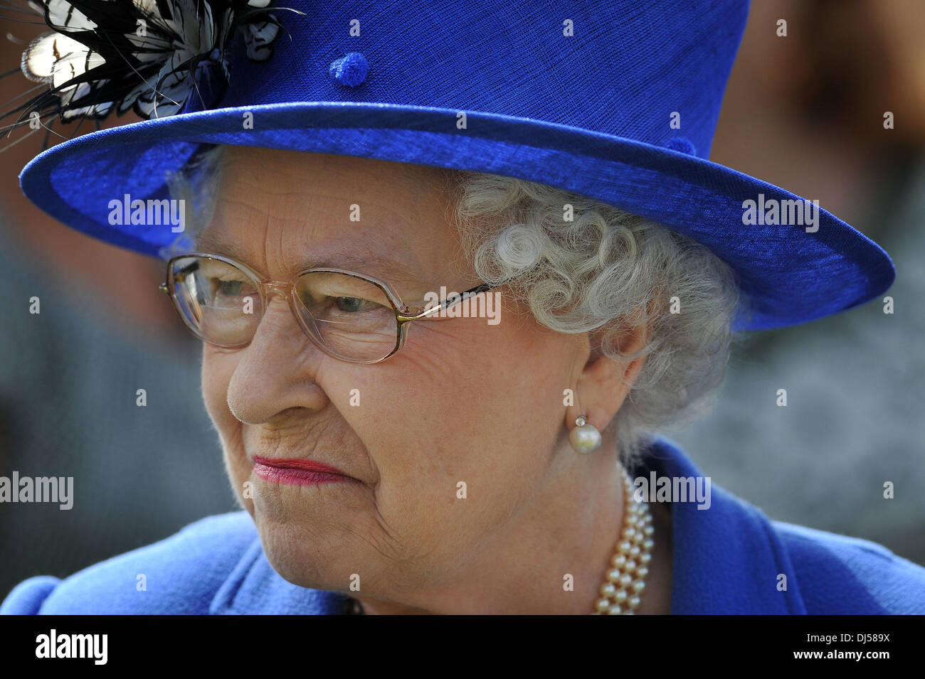 Queen Elizabeth II attends the Epsom Derby, Surrey at the start of her ...