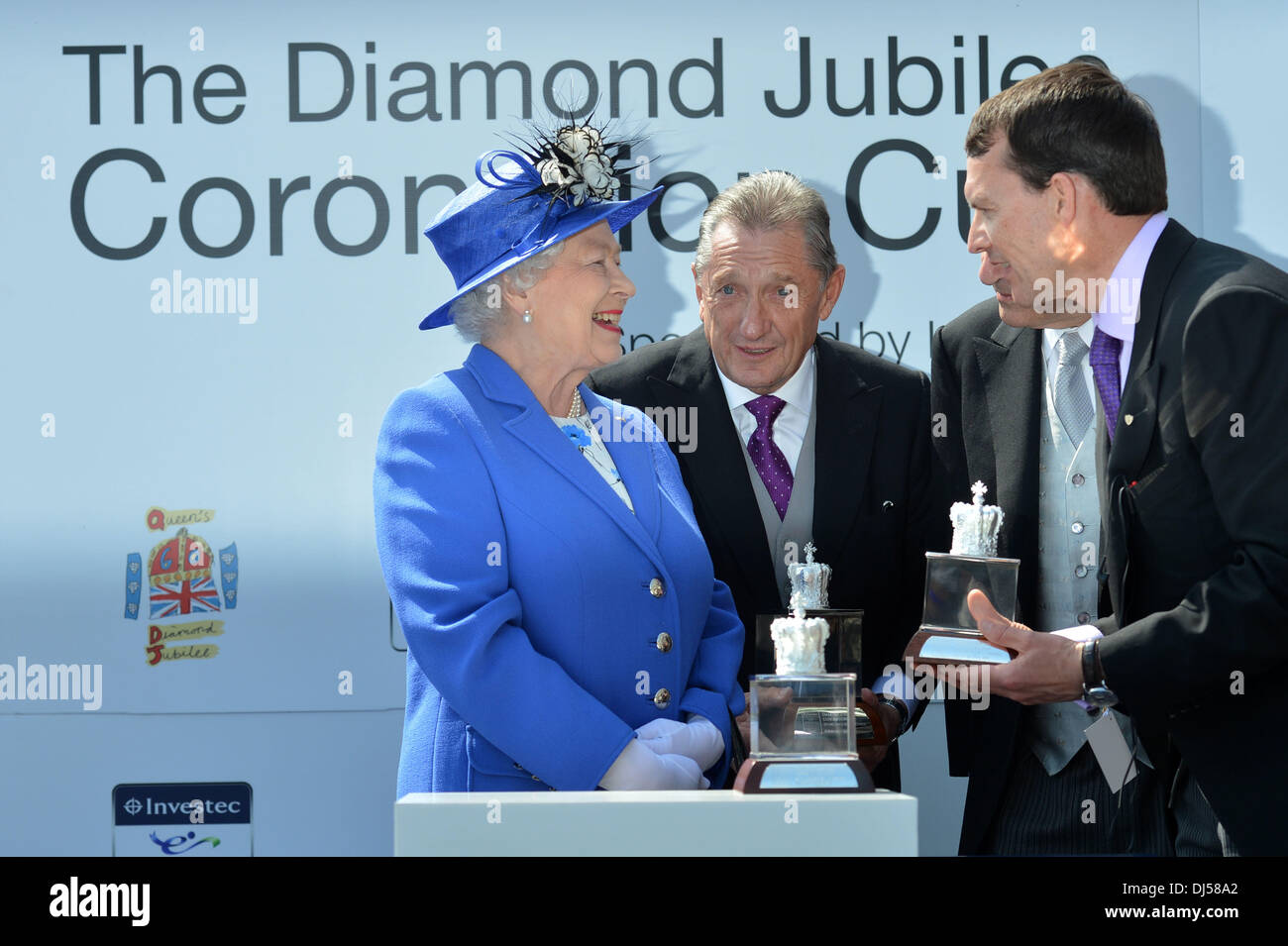 Queen Elizabeth II attends the Epsom Derby, Surrey at the start of her ...