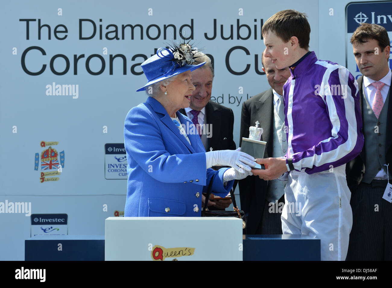 Queen Elizabeth II attends the Epsom Derby, Surrey at the start of her ...