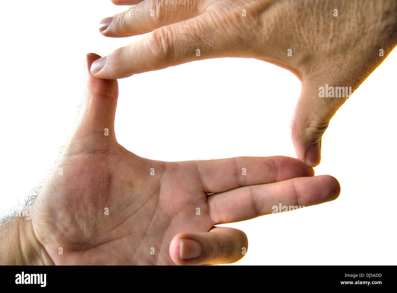 Hands form a rectangle Stock Photo - Alamy