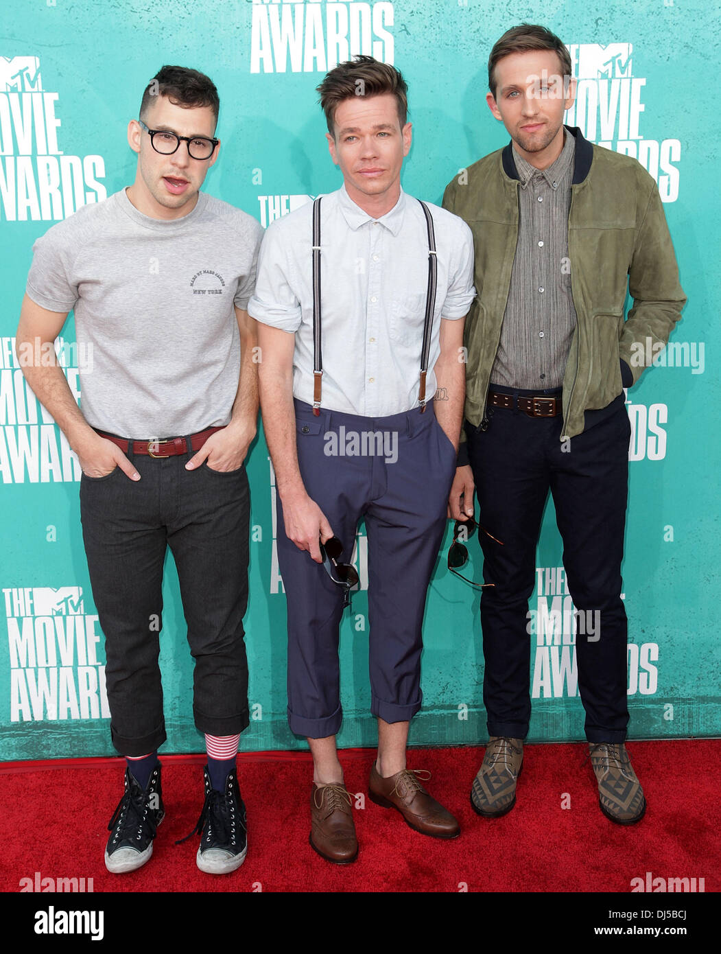 Musicians Jack Antonoff, Nate Ruess and Andrew Dost of the alt rock ... Musicians Jack Antonoff, Nate Ruess and Andrew Dost of the alt rock ...