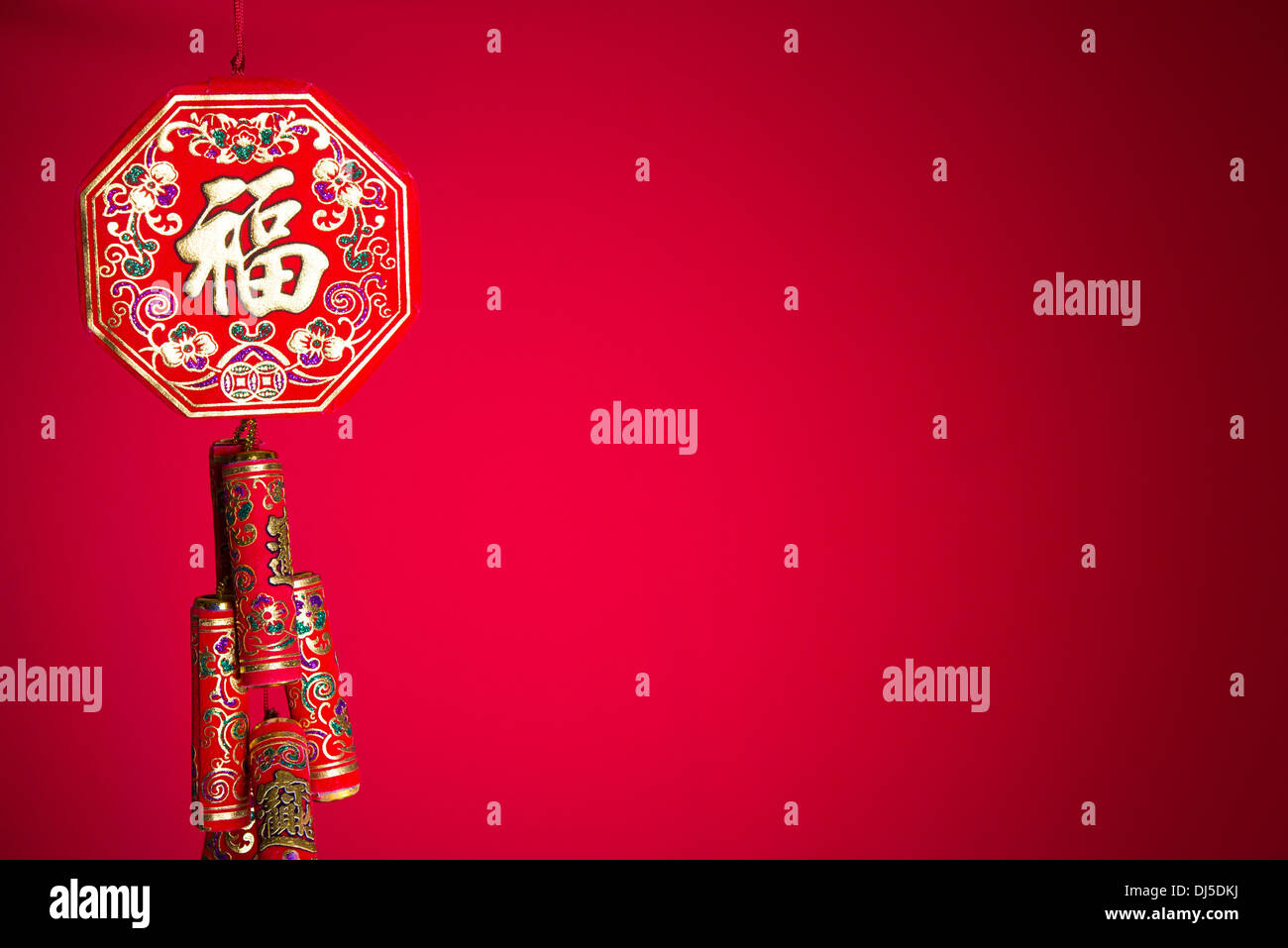 fire Crackers for Chinese new year greeting Stock Photo - Alamy
