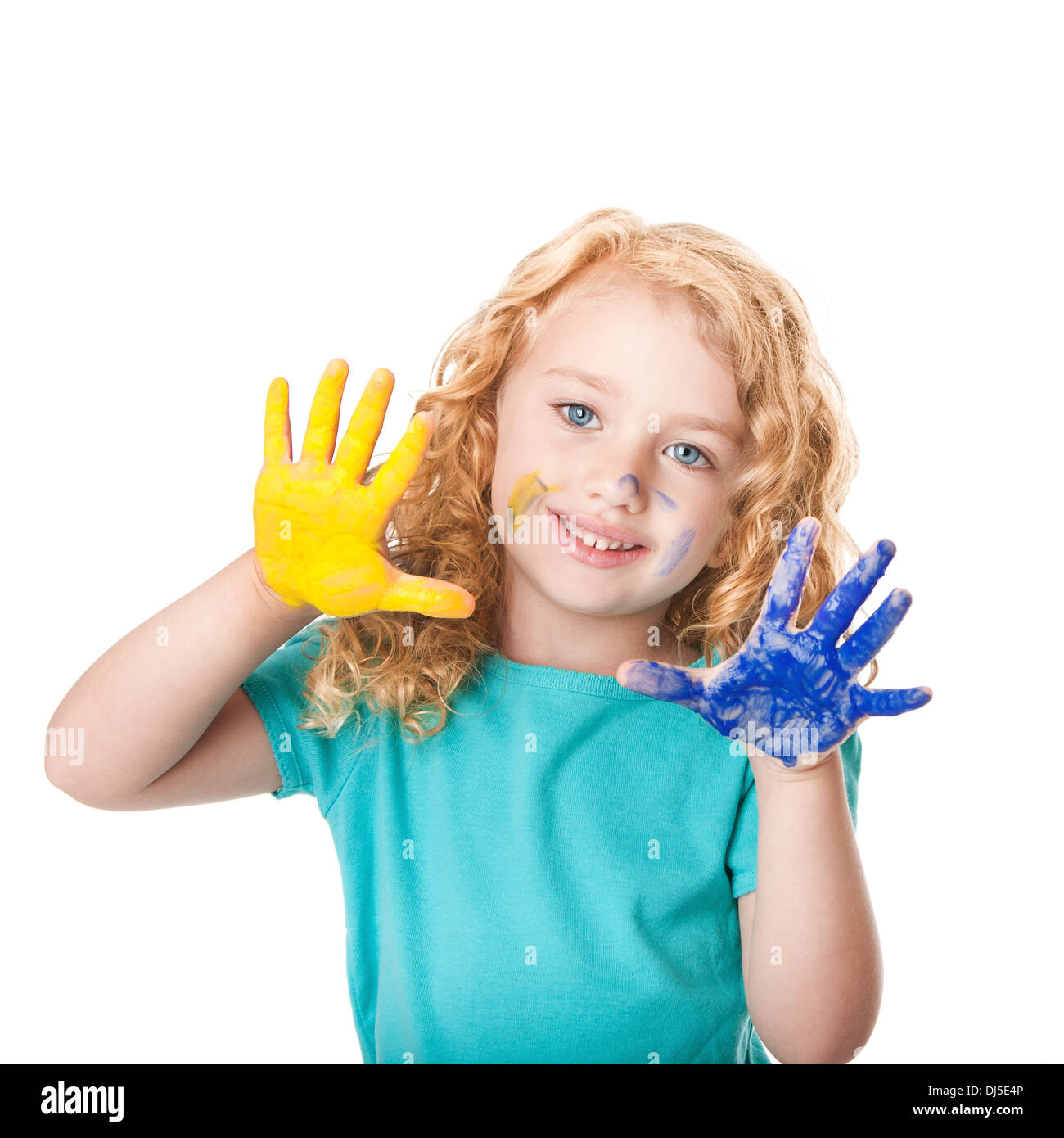 Playing with hand paint colors Stock Photo - Alamy