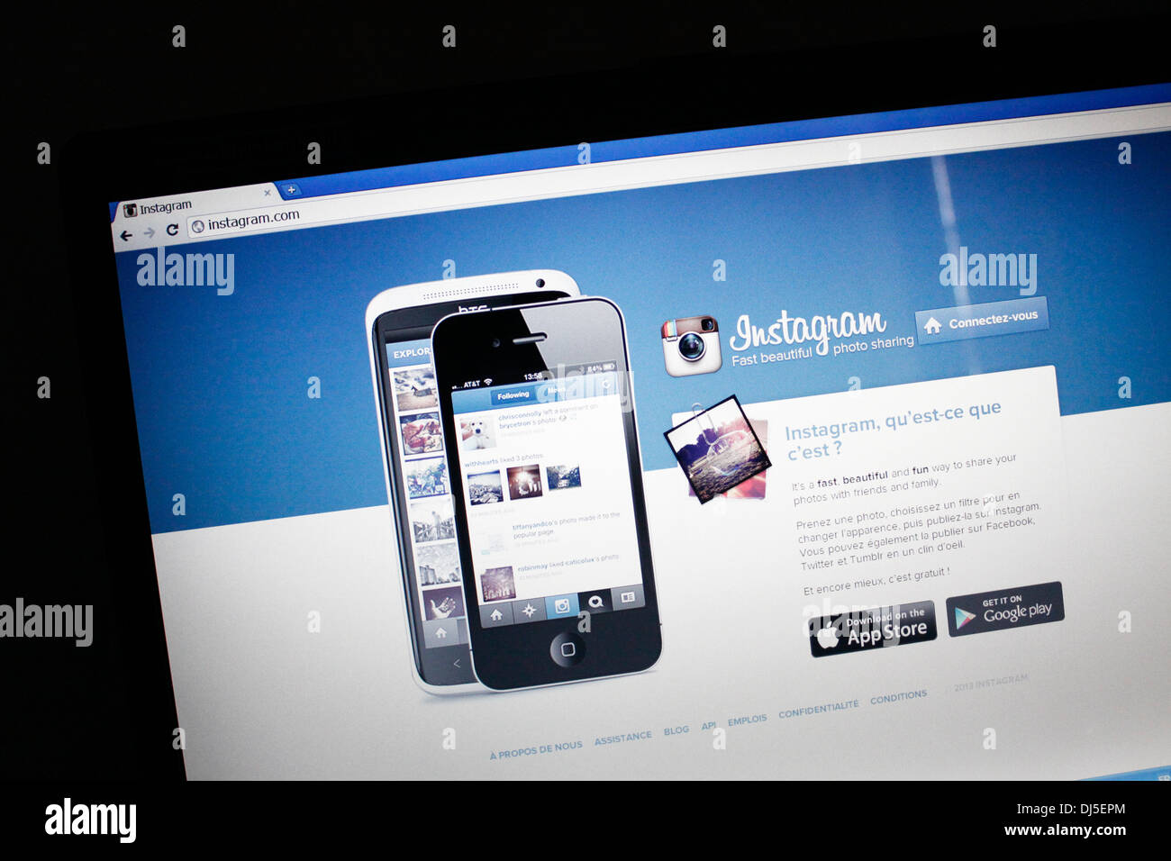 Website of the application Instagram for phone Stock Photo - Alamy