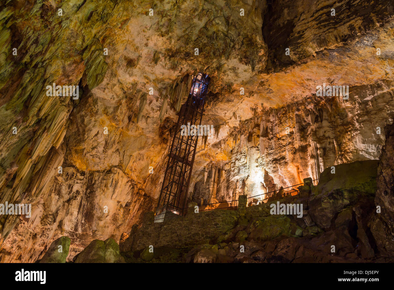 Wonder Cave Interior With Elevator Stock Photo - Alamy