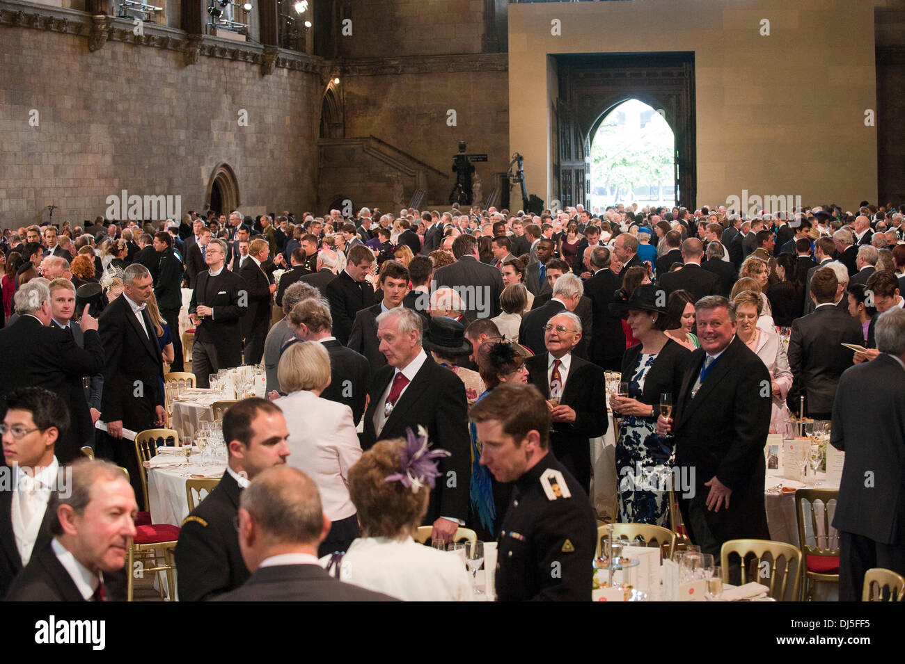 H.M. The Queen attending lunch at Westminster Hall in London with 700 ...