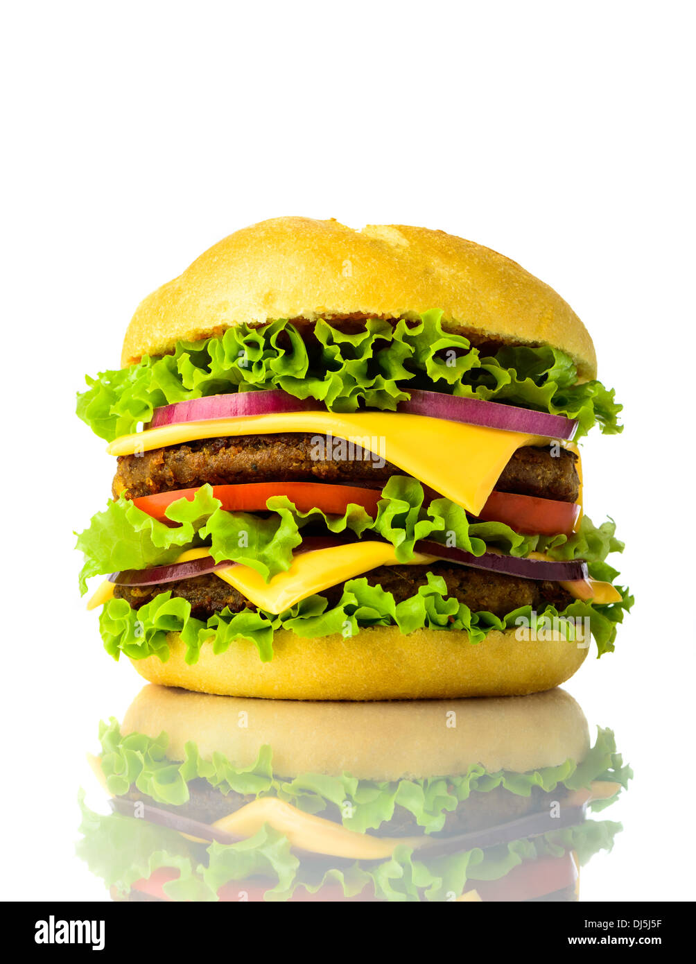 traditional american hamburger isolated on a white background Stock ...