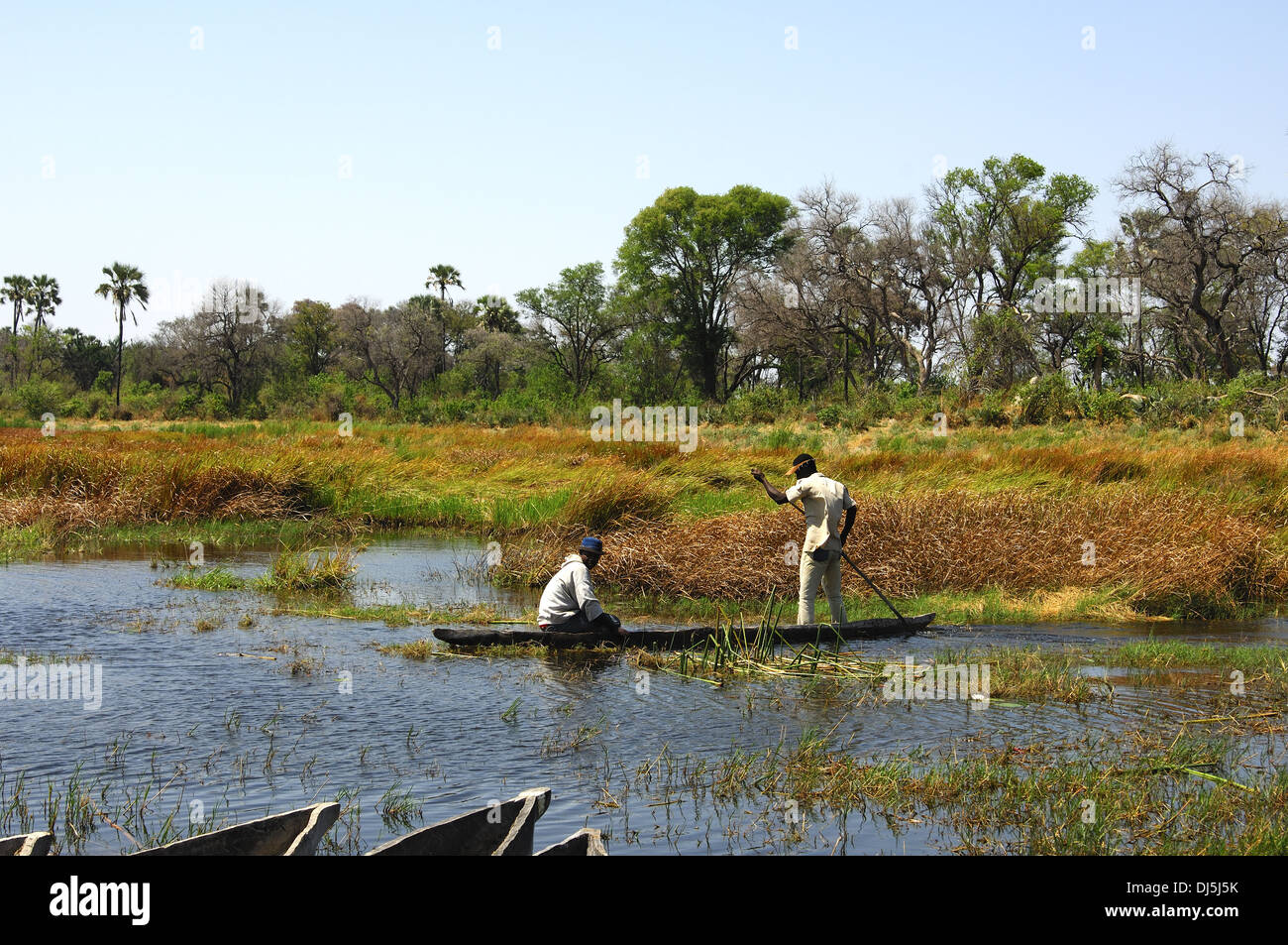 Okavango delta people boats hi-res stock photography and images - Alamy