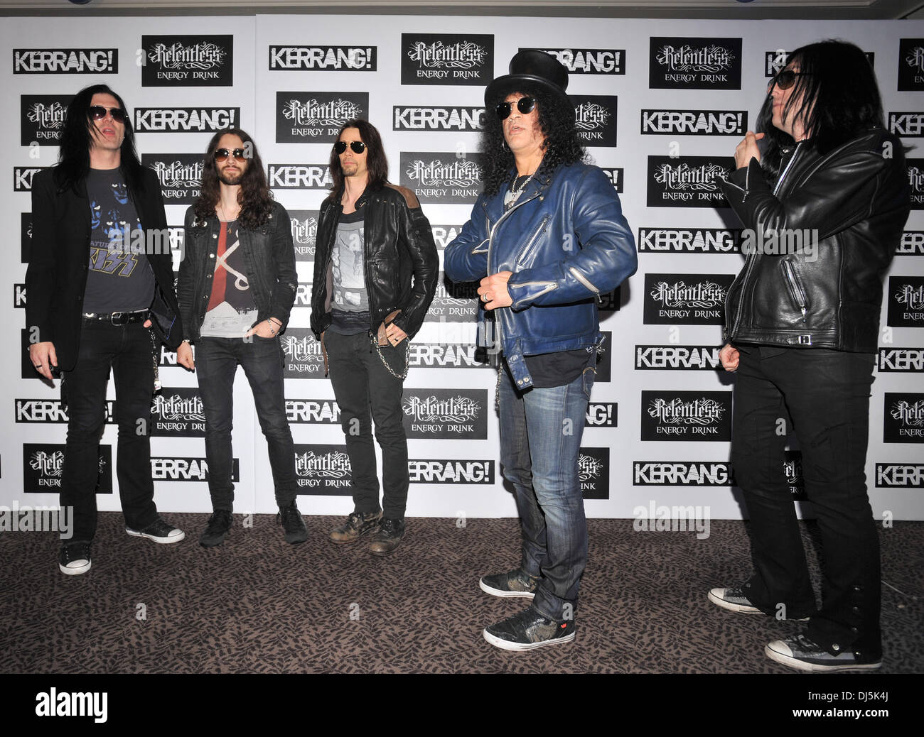 Slash with his band members Kerrang! Awards held at the Brewery ...