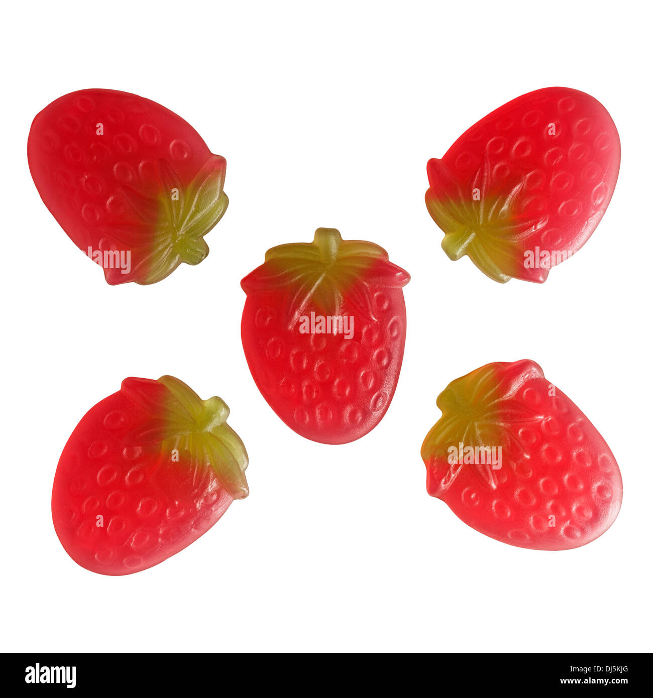 Strawberry flavoured sweets candy on a white background Stock Photo - Alamy