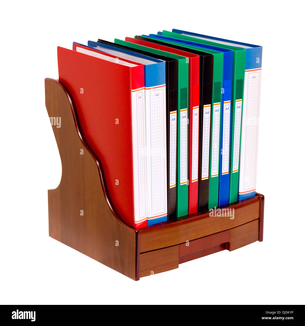 wooden stand with a drawer of folders Stock Photo - Alamy