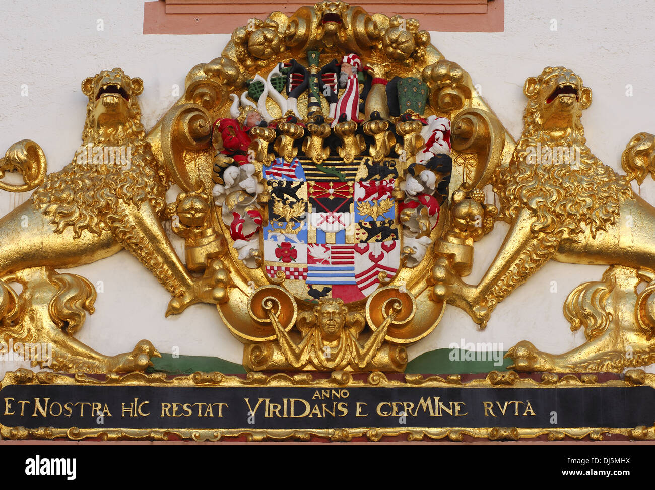 Coat of arms, Augustusburg Stock Photo - Alamy