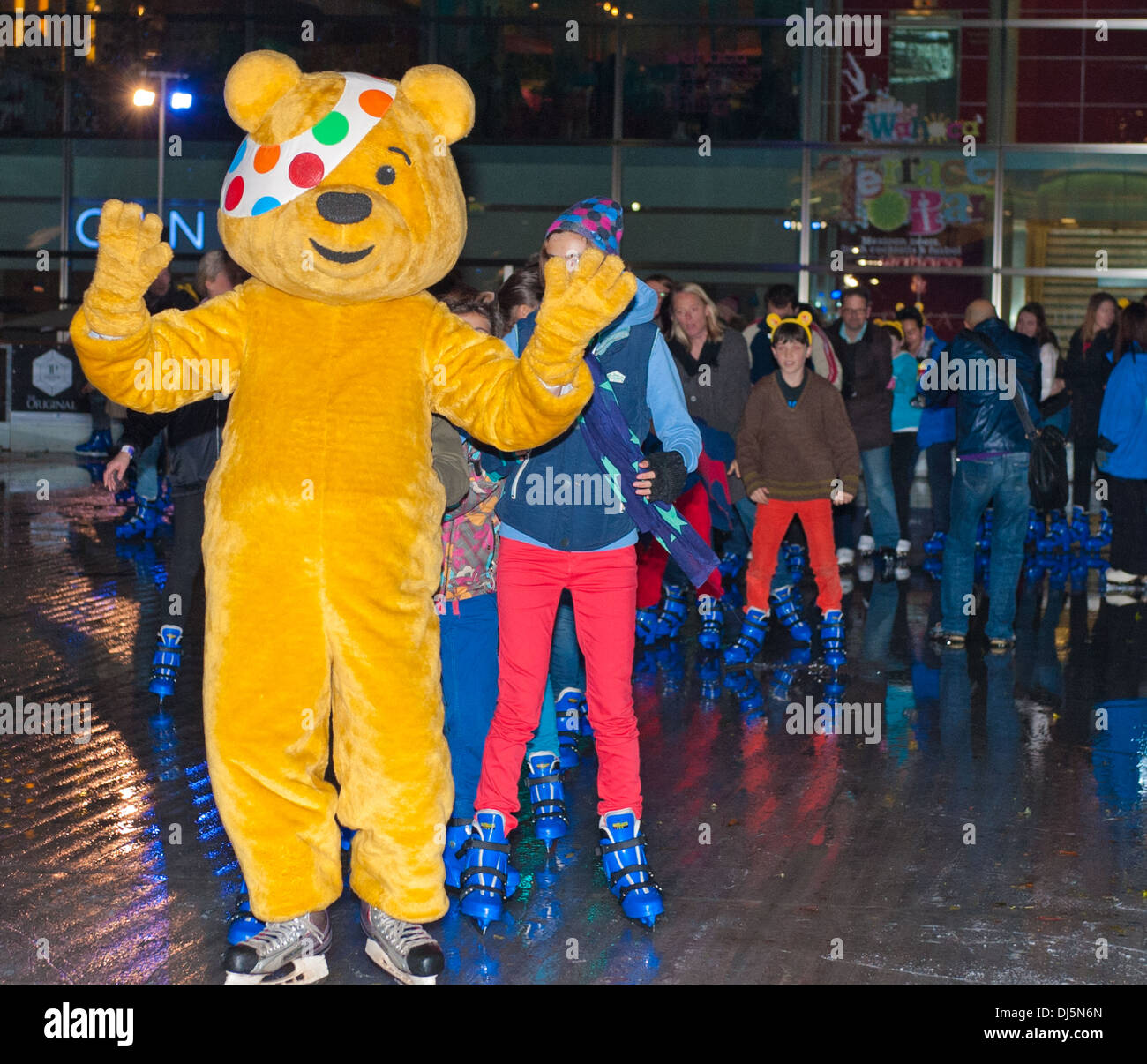 Pudsey Bear at London's Canary Wharf Leading a successful attempt of ...