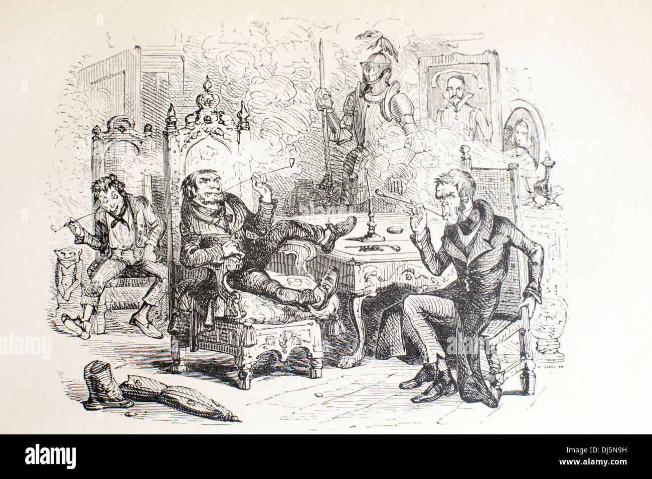 Mr Sampson Brass enjoys tobacco in The Old Curiosity Shop by Charles ...