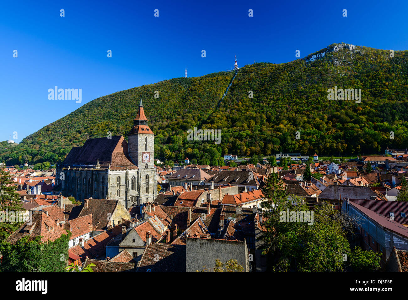 historic city center in brasov (kronstadt), transylvania, romania Stock ...