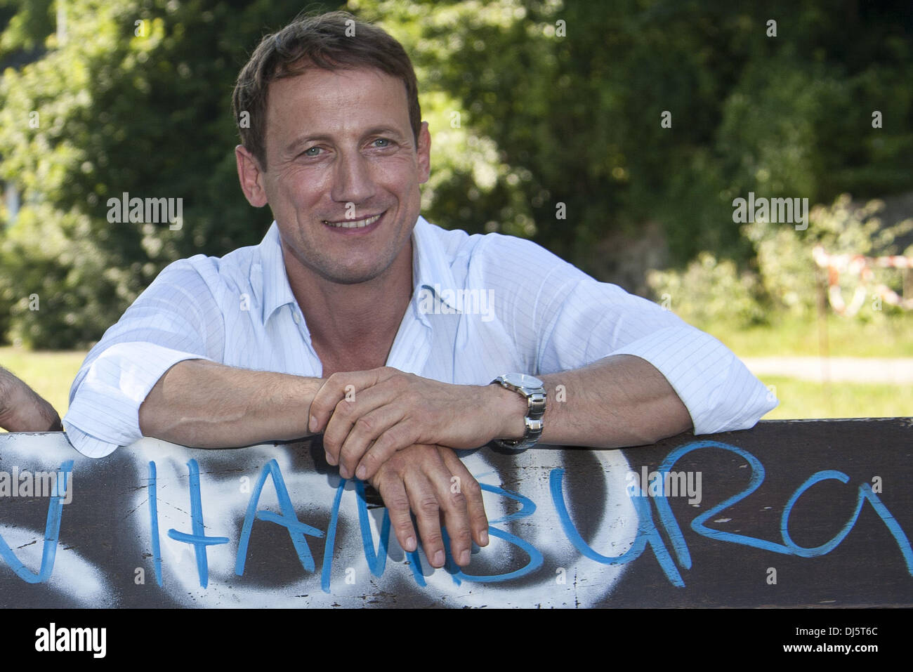 Wotan Wilke Moehring on the set of German TV crime series "Tatort ...