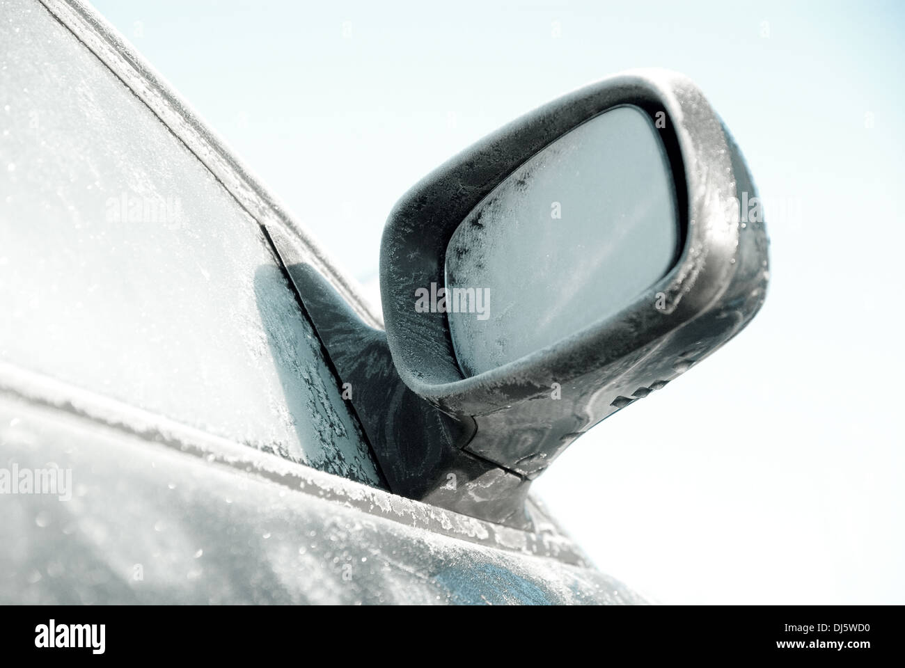frozen rear mirror Stock Photo - Alamy