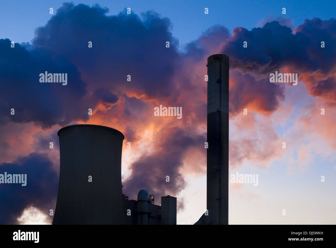 power plant at evening Stock Photo - Alamy