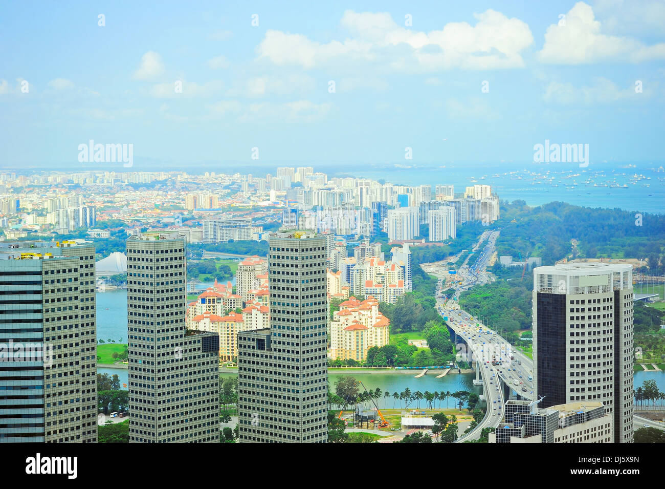 Aerial view of modern asian city. Singapore Stock Photo - Alamy