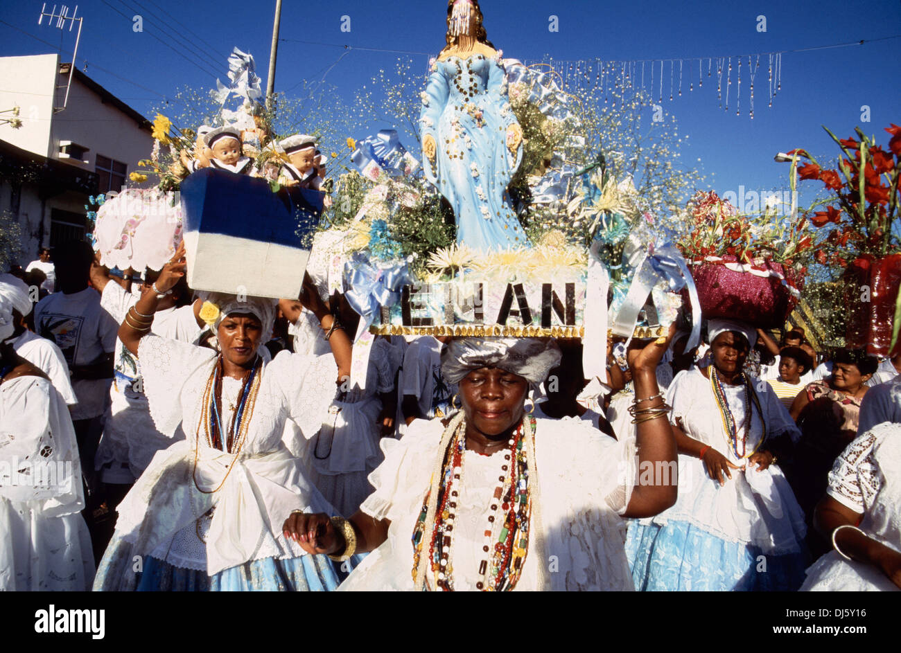 feast of the goddess yemanja, salvador, bahia, brazil, south america ...