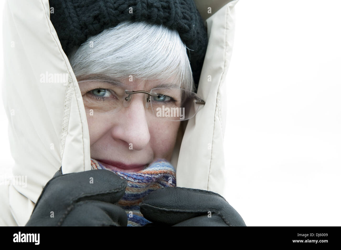 Woman in Winter Stock Photo - Alamy