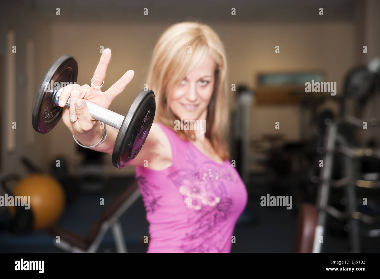 Vera with dumbbells Stock Photo - Alamy