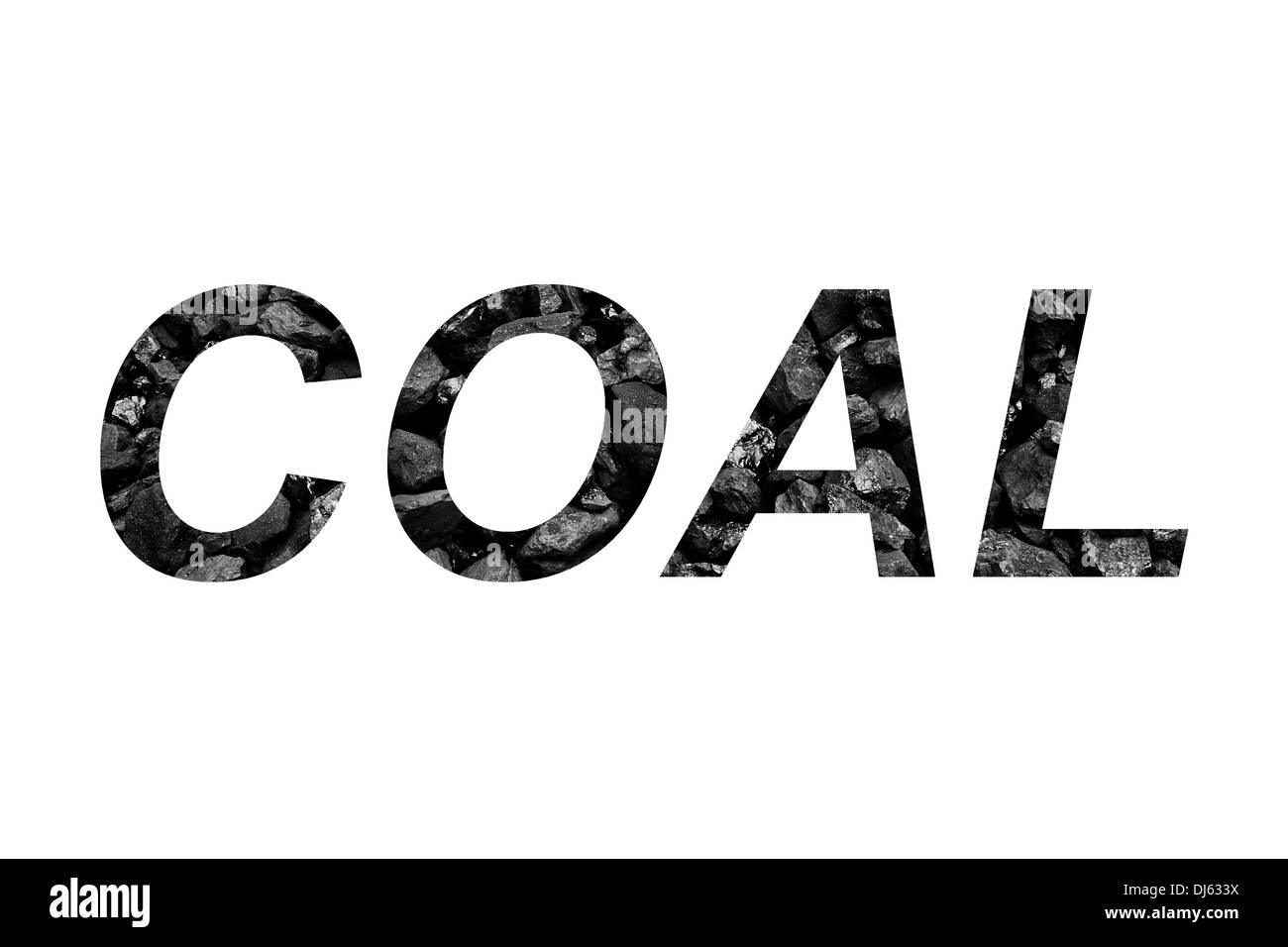 Coal word on a white background Stock Photo - Alamy