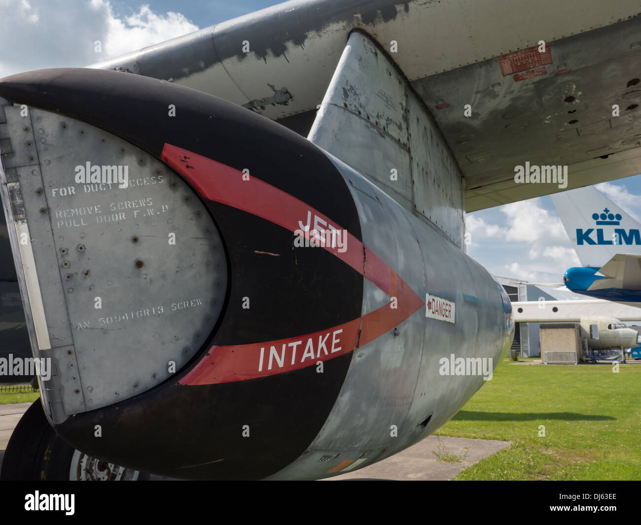Jet fighter plane on display in the permanent exhibition at Lelystad ...