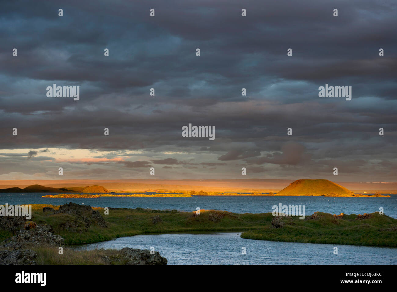 lake Myvatn, pseudocraters in the north of iceland Stock Photo - Alamy