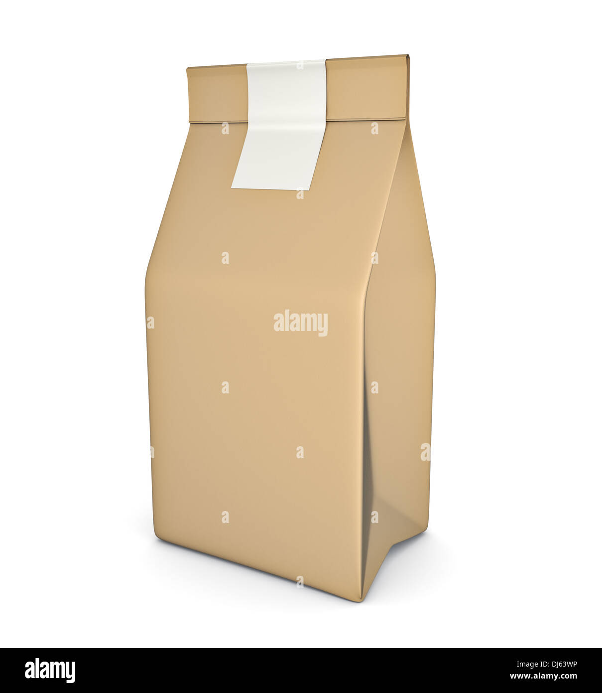 Paper bag package isolated on white background Stock Photo - Alamy