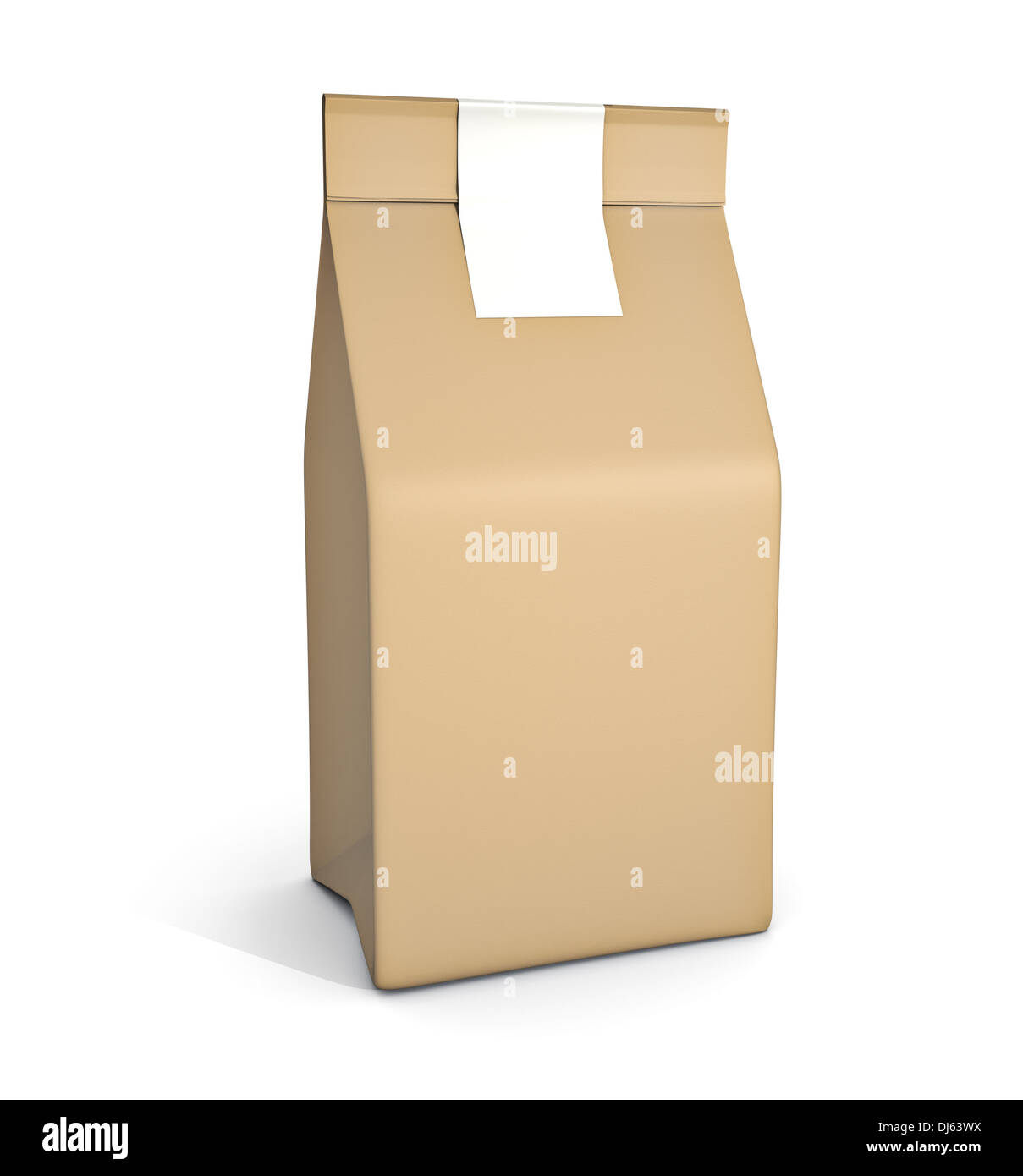 Paper bag package isolated on white background Stock Photo - Alamy