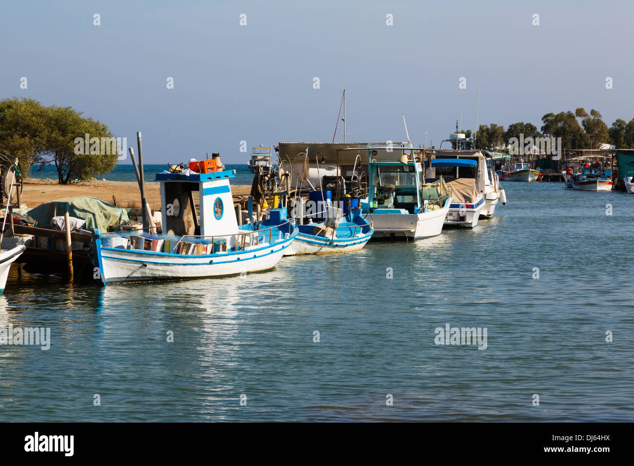 Fishing boats on Potamos Creek, Larnaca, Cyprus Stock Photo - Alamy