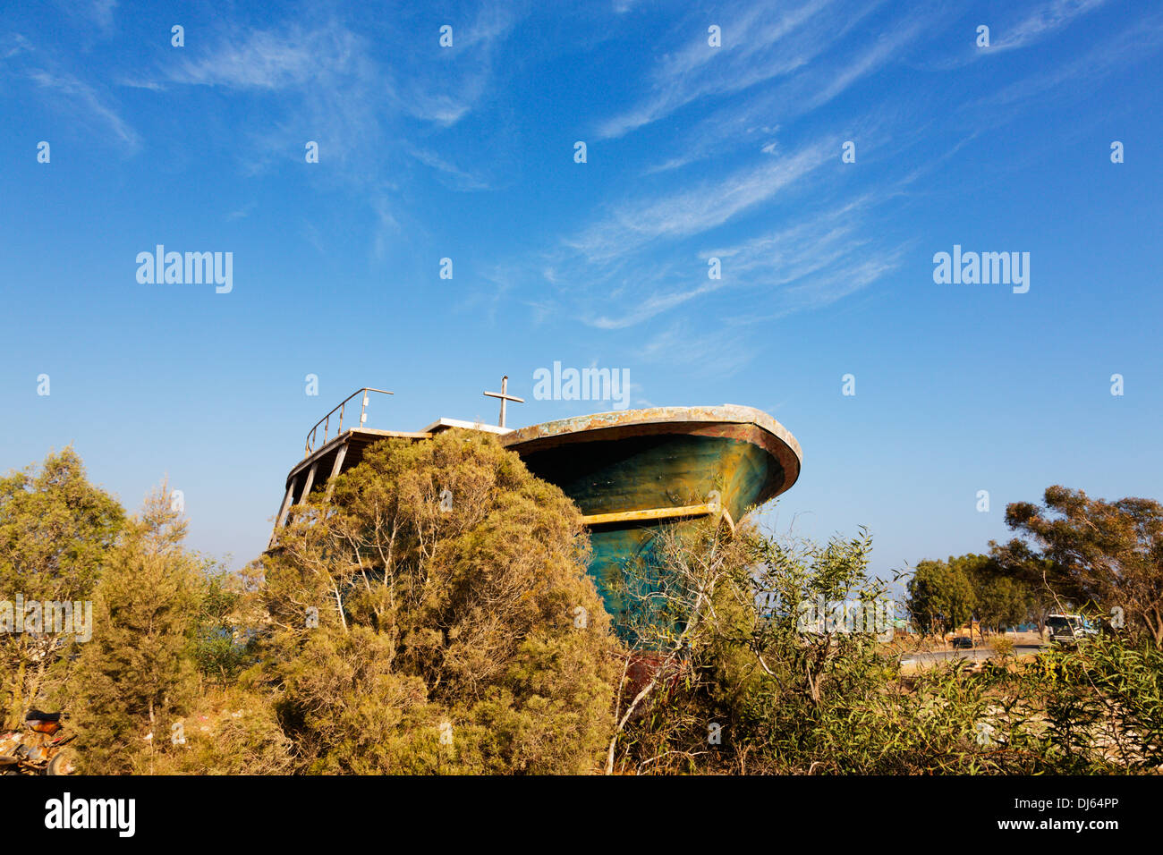 Old boat, Potamos Creek, Larnaca, Cyprus Stock Photo - Alamy