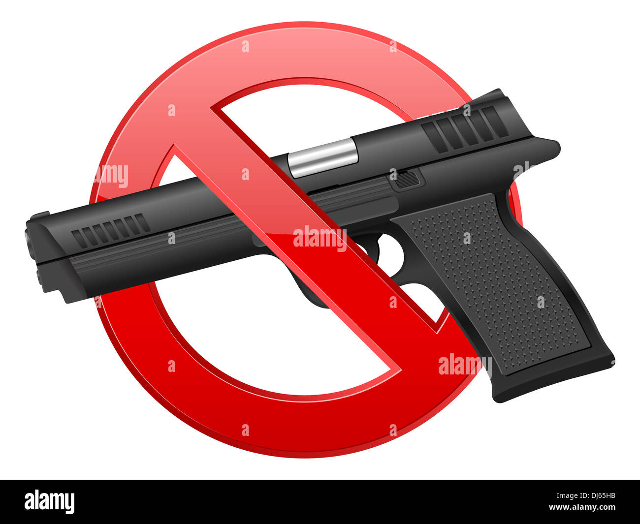 No weapon sign on a white background Stock Photo - Alamy