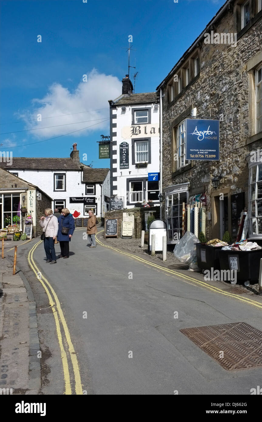 The Main Street of Grassington, a village in the Yorkshire Dales ...