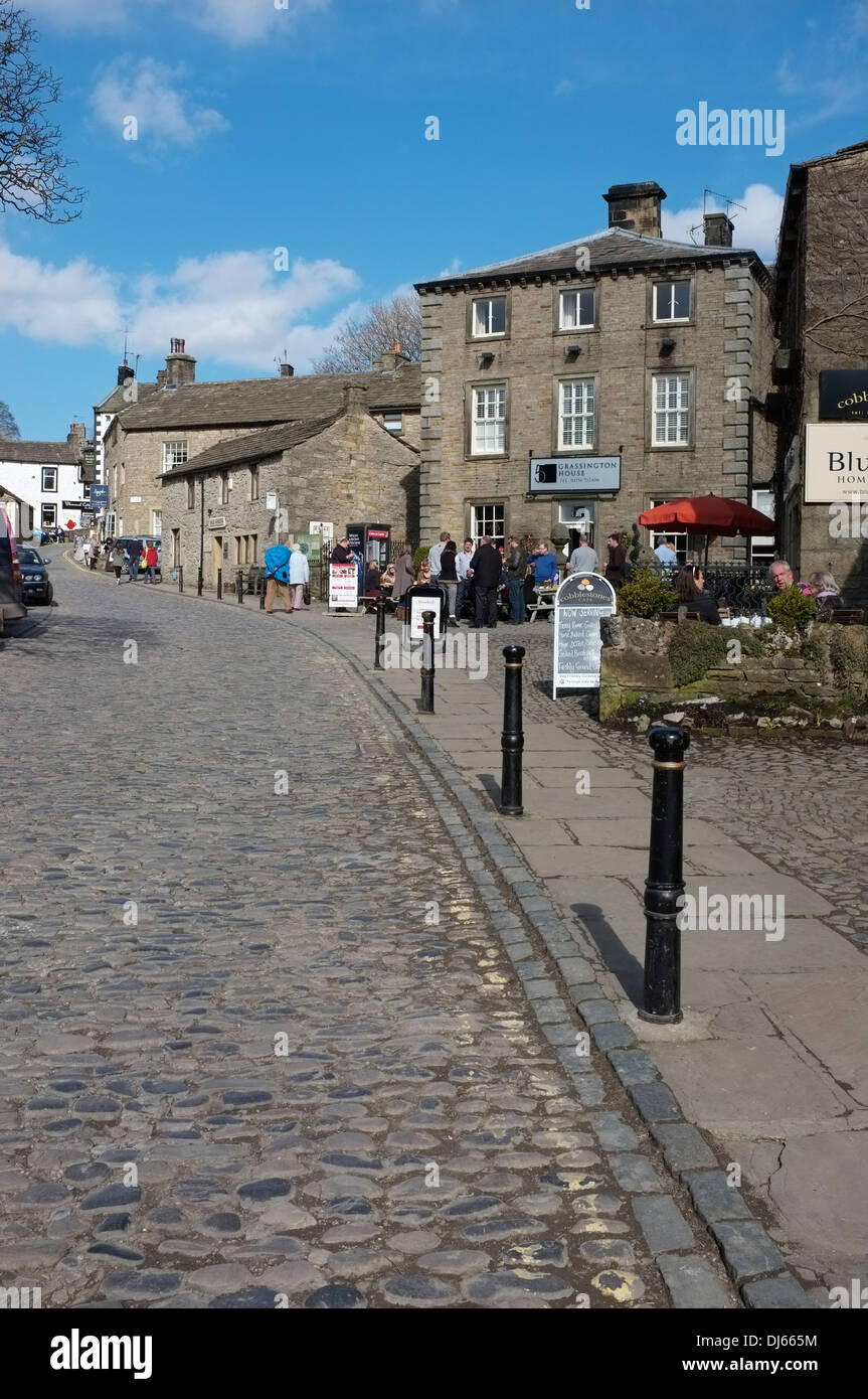 The Main Street of Grassington, a village in the Yorkshire Dales ...