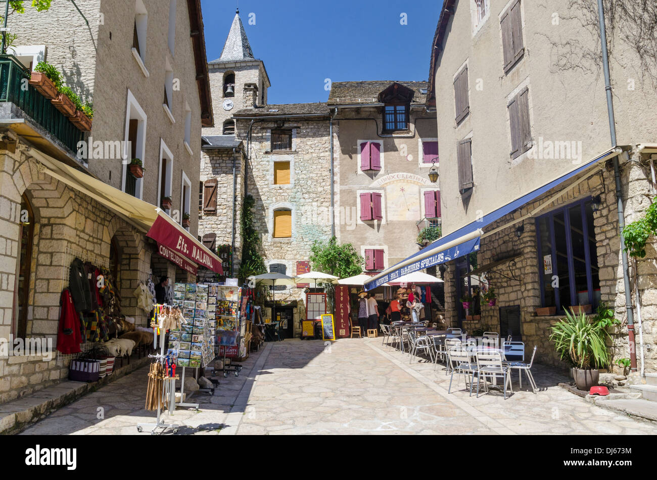Medieval Village of Sainte-Enimie, Lozere, Languedoc-Roussillon, France ...