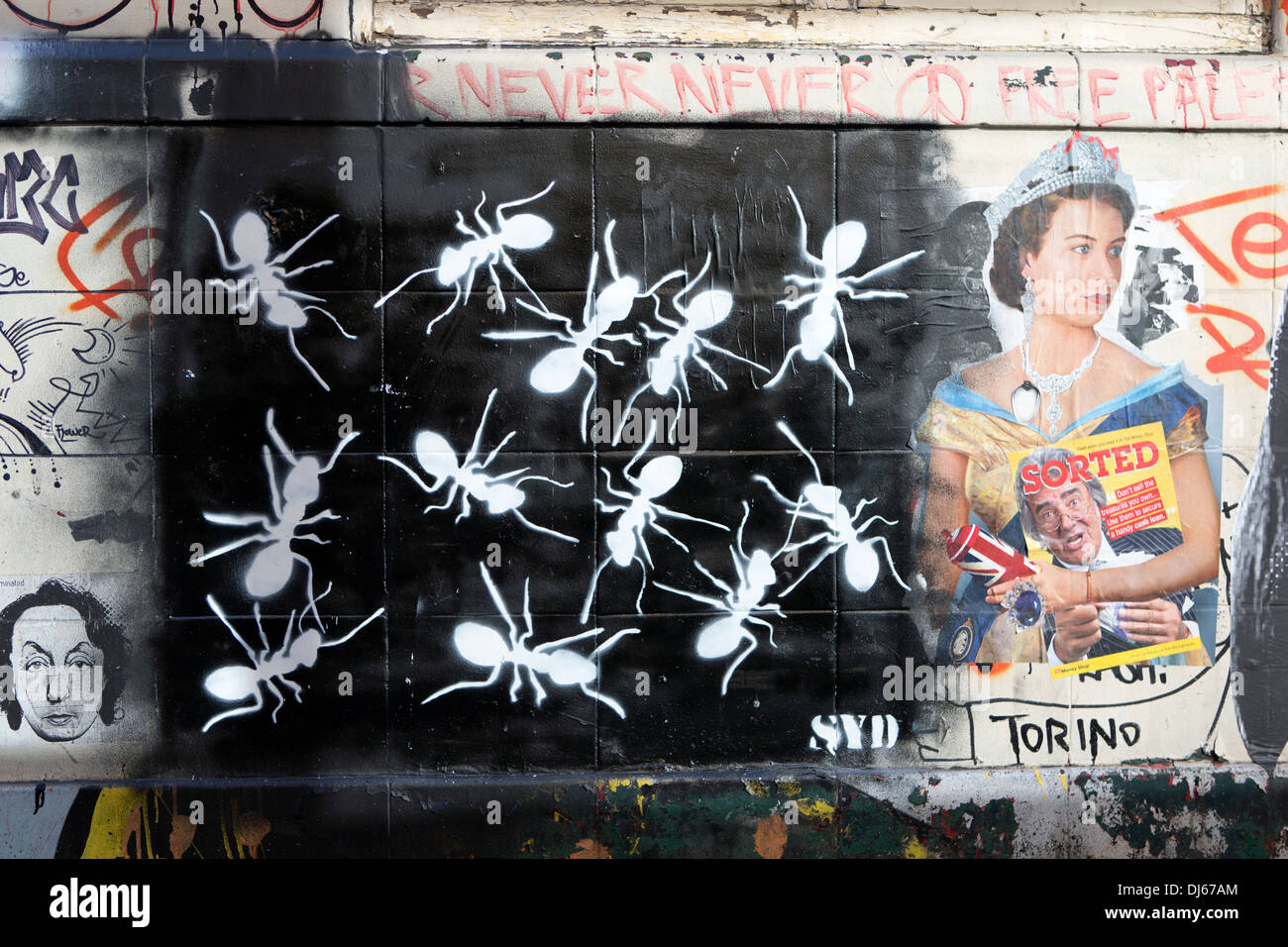 Stencil Street Art by SYD, near Brick Lane, London, UK Stock Photo - Alamy
