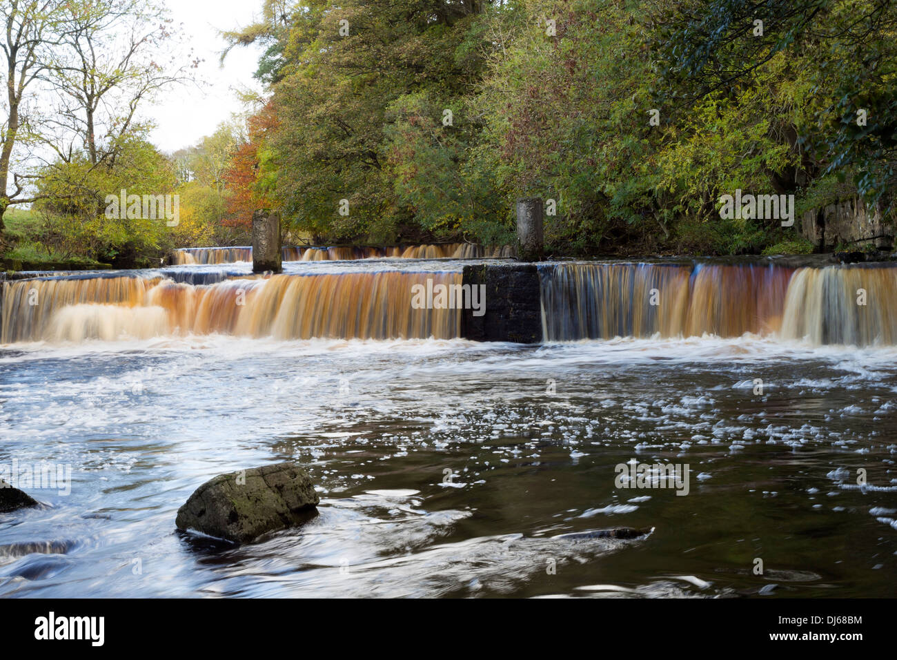The River Greta at Mill Force, Gilmonby, Bowes, Teesdale County Durham ...