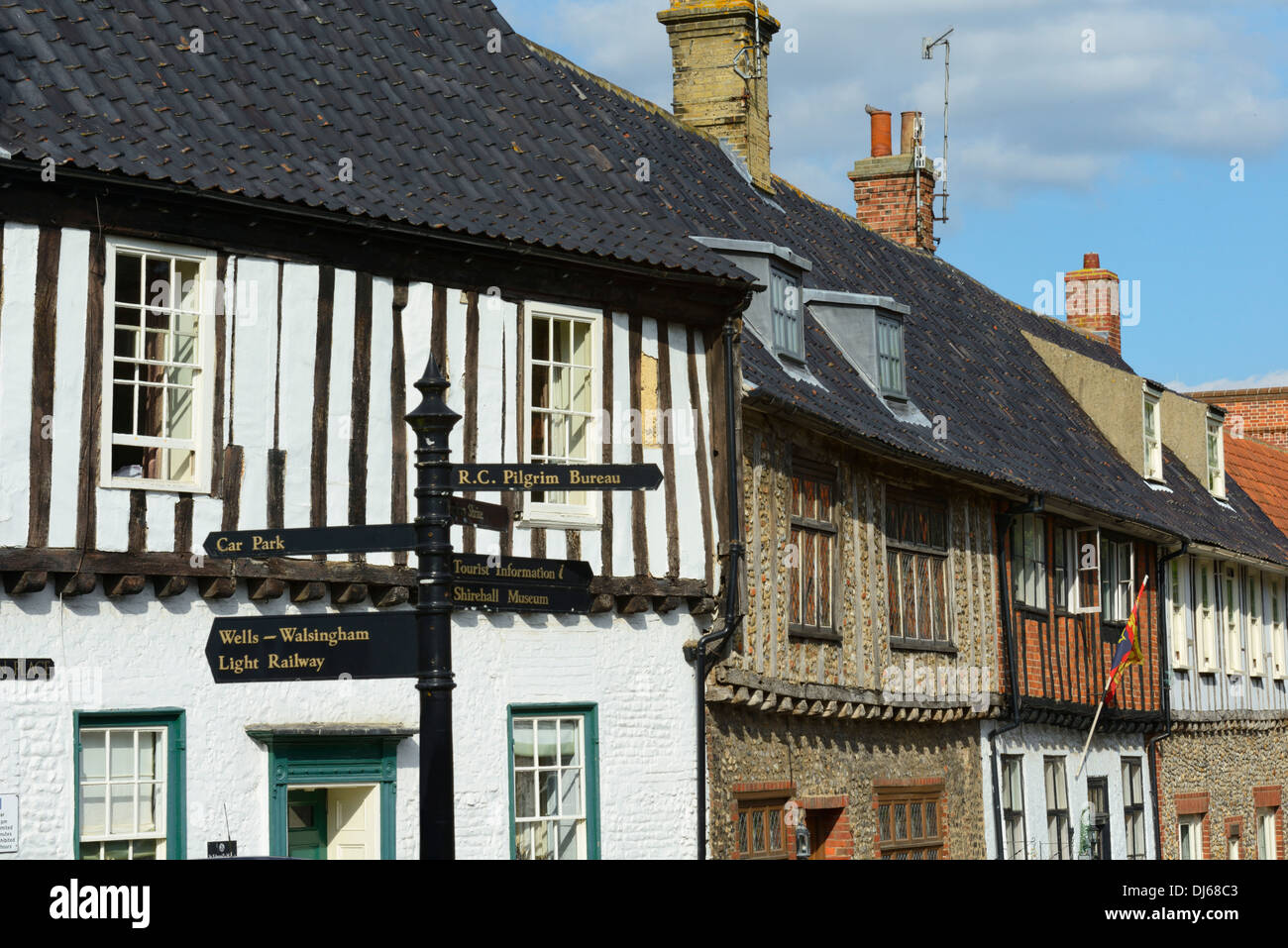 Medieval timber framed buildings, Common Place, Little Walsingham ...