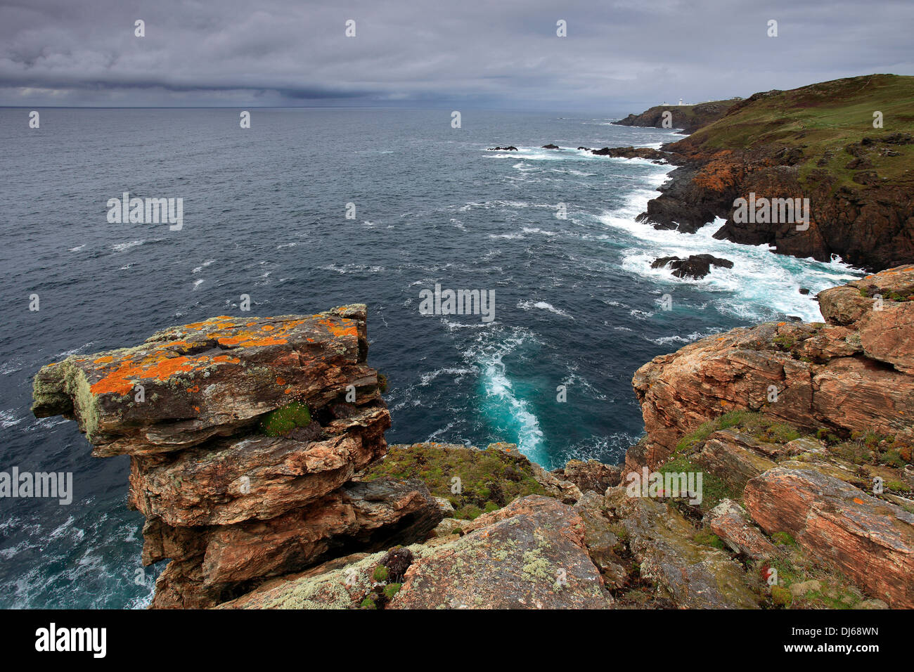 Rugged Cliffs near Pendeen village, Cornwall, England, UK Stock Photo ...